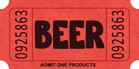 1" x 2" Beer Roll Tickets from Admit One Products - Event Ticket ...